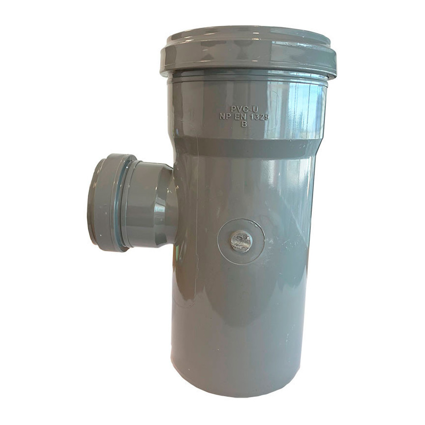 Tê PVC redução 50x40 mm EN1329 PN4 - Nicolau & Rosa, Lda